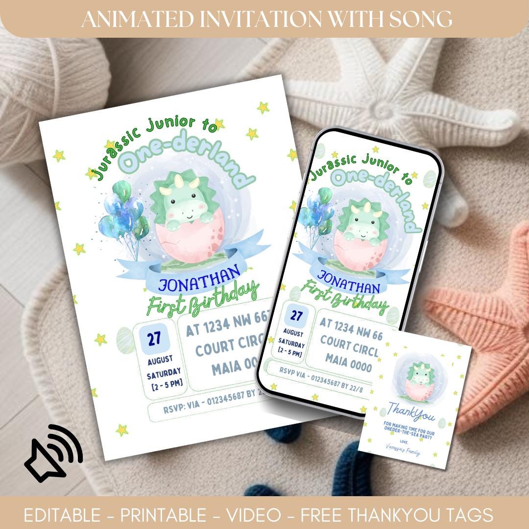 Editable Dinosaur Hatch Invite Electronic Just Hatch Invitation Party ...