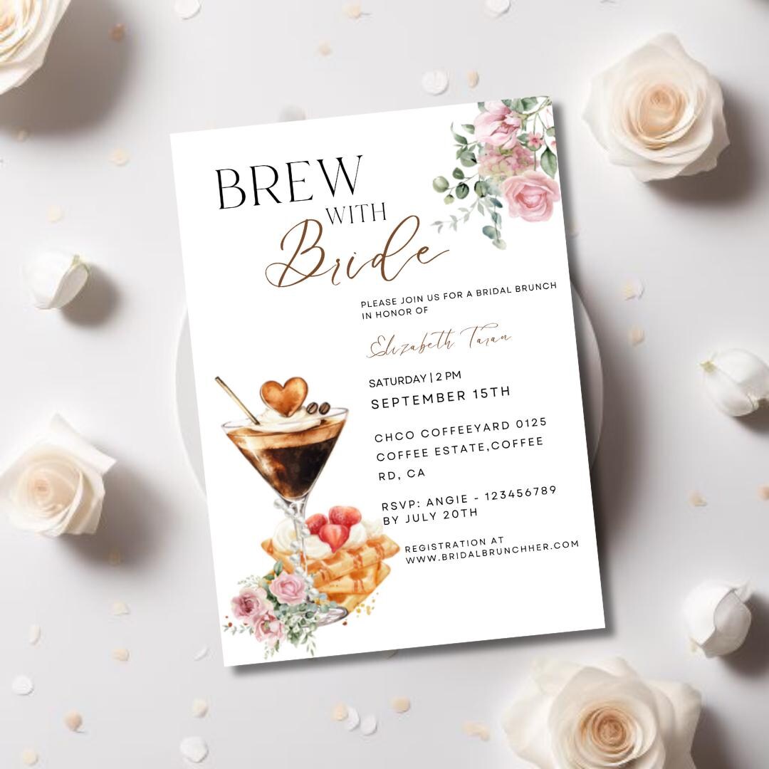 Editable Coffee Invitation for Bridal Shower Instant Download Invite ...