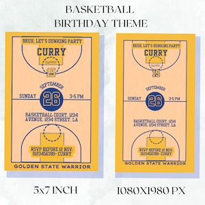Editable Basketball Invitation for Trainee Birthday Party, Basketball ...