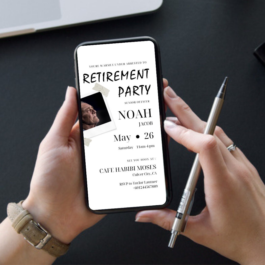 Retirement Invitation Party Celebration Template Police DIY Digital ...
