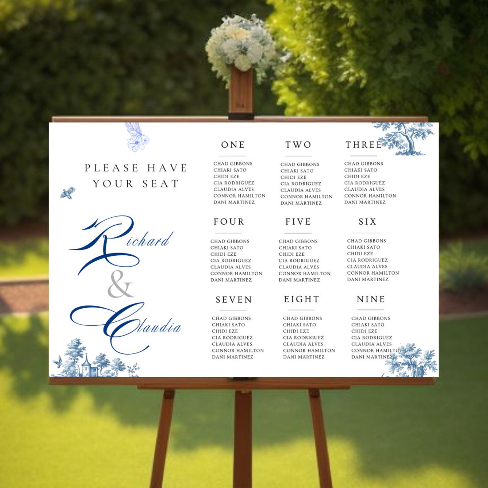 BLUE Bird Sets of Wedding Sign, Personalized Signs Bundle, Signs ...