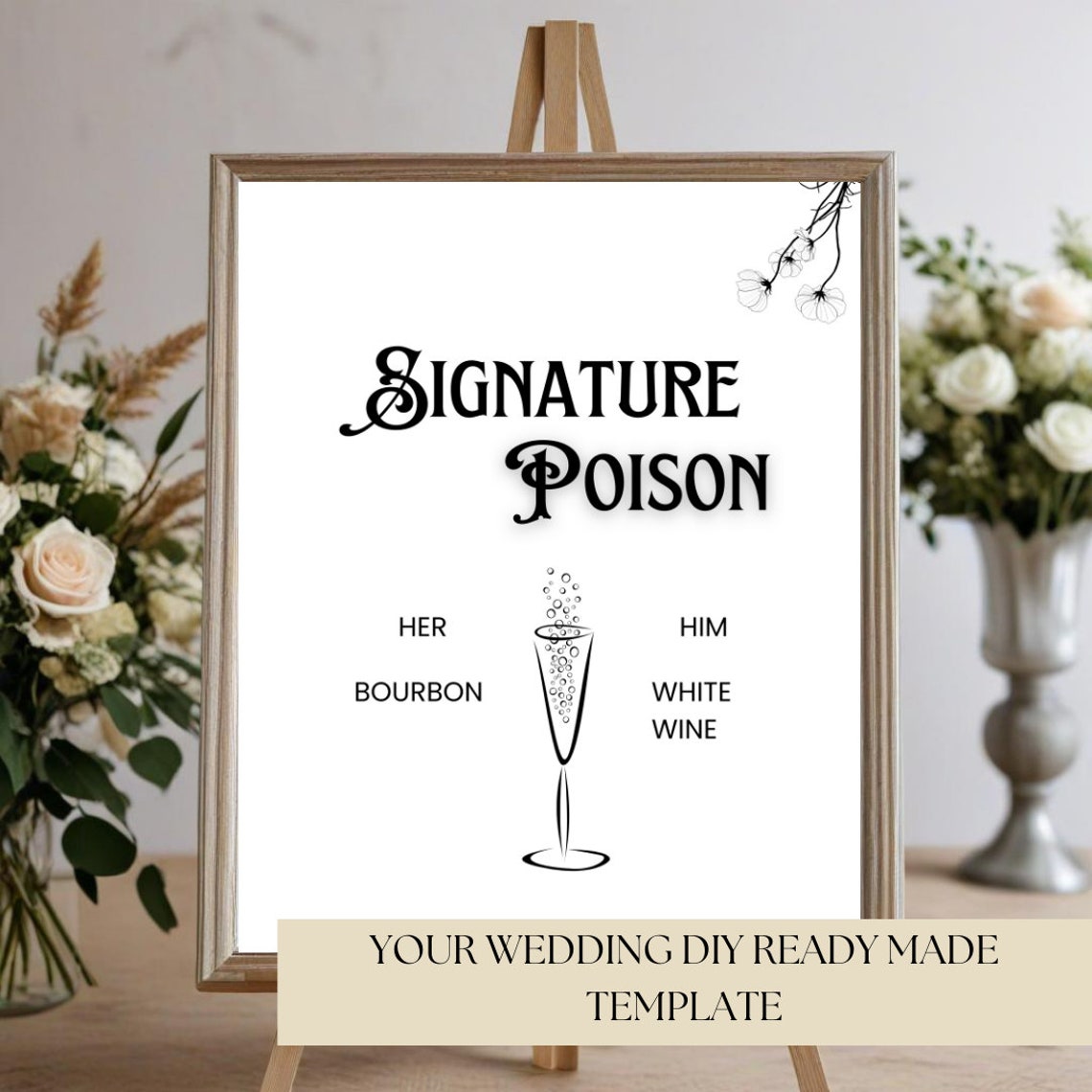 CORPSE Bride Sign Bundle Kit Canva Template, Halloween Wedding, Spooky ...