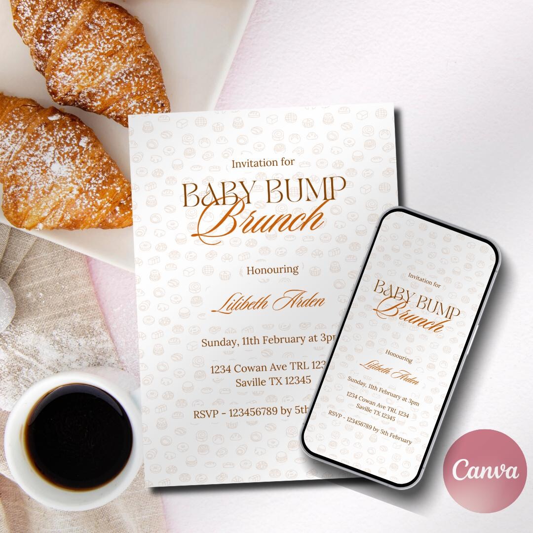 2025 Baby Shower Ideas Invites Elegant Brunch Baby Bump Celebration ...