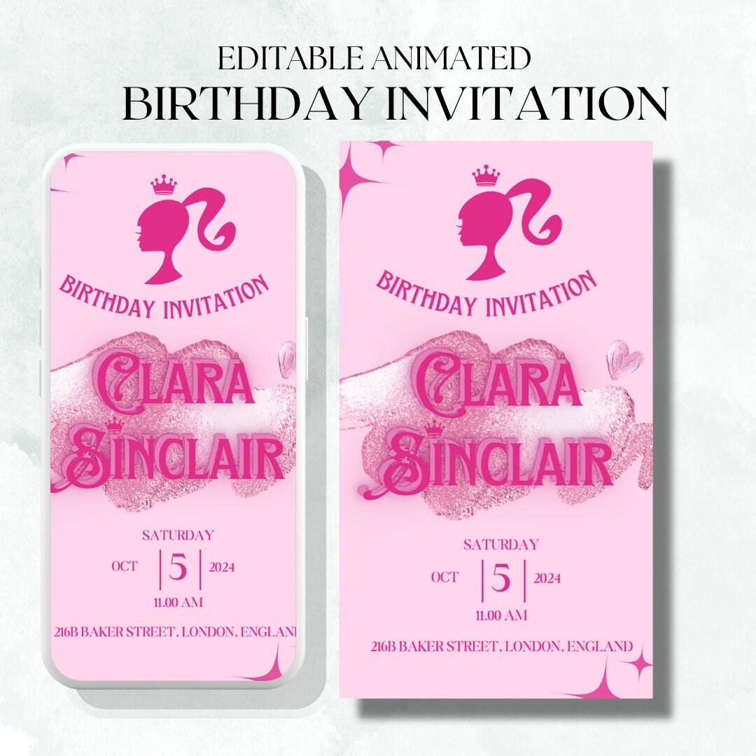 Princess Editable Birthday Invitation, Printable Invitation Canva ...