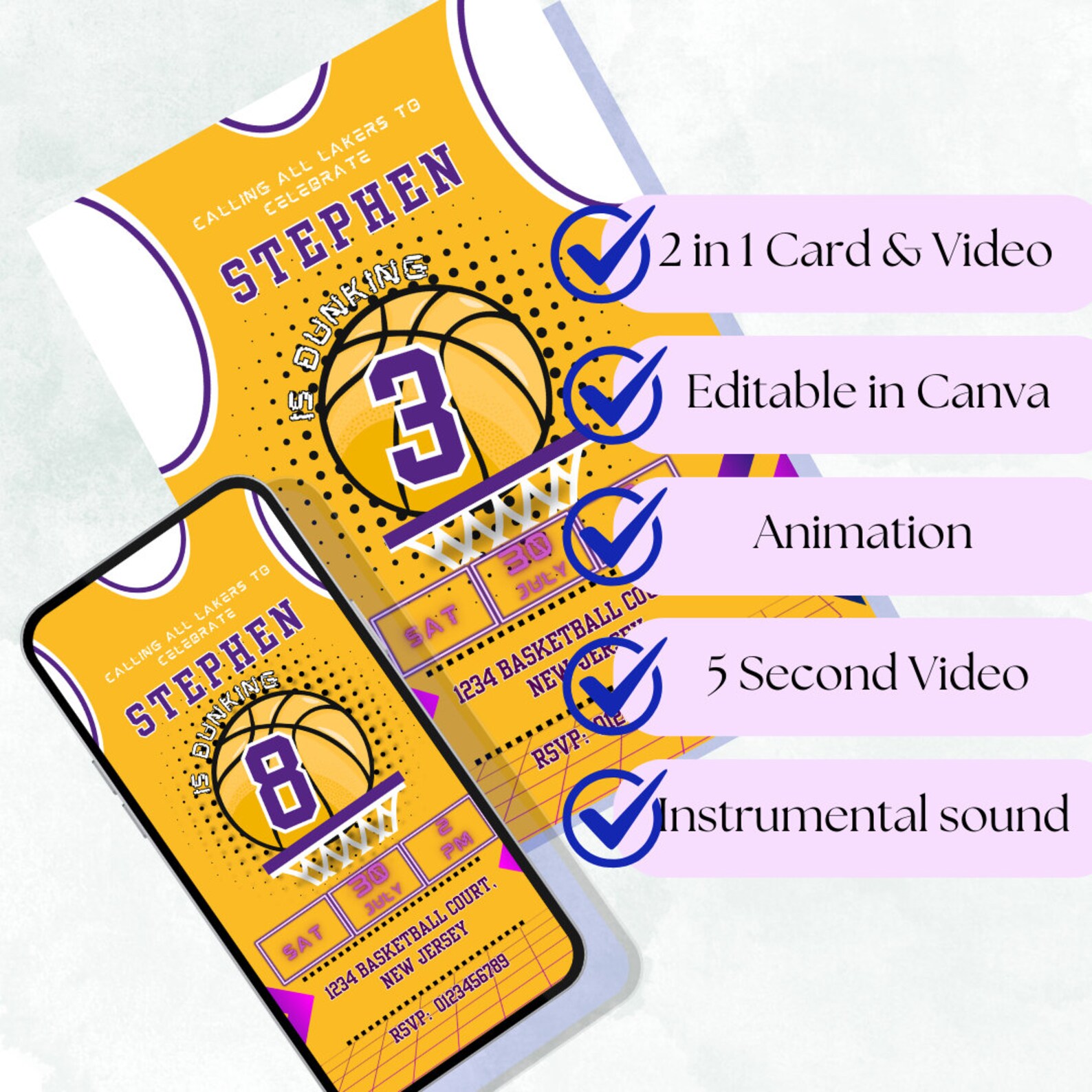 Editable Basketball Birthday Invitation for Basketball Player Party ...