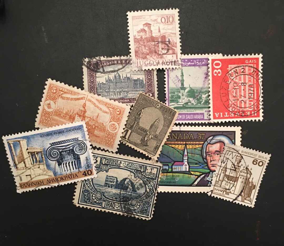 X10architecture Worldwide Bundle Vintage Postage Stamps Buildings ...