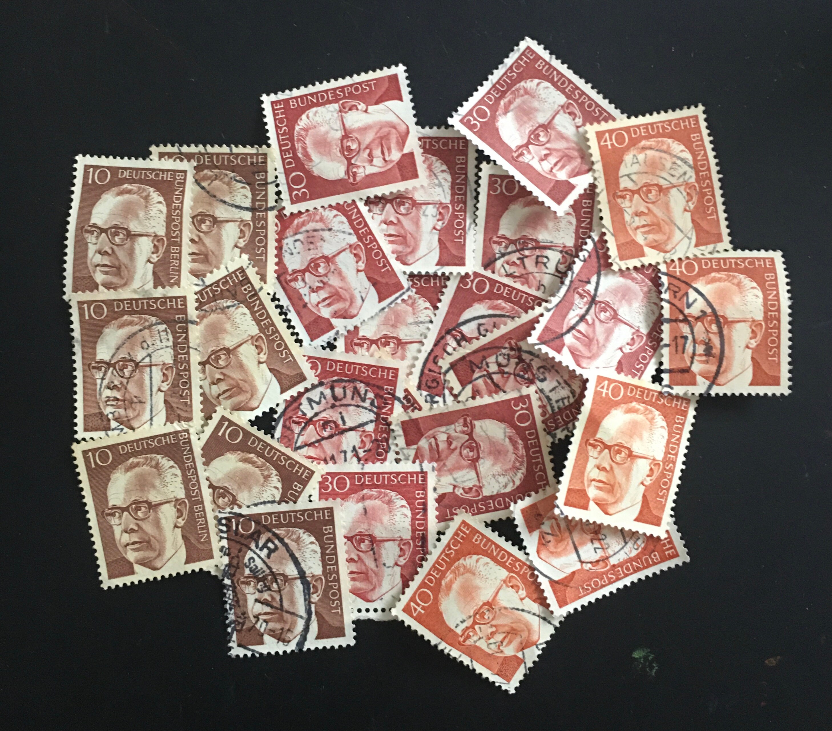 Shades of Brown Postage Stamp Bundle German President Postage Stamp ...