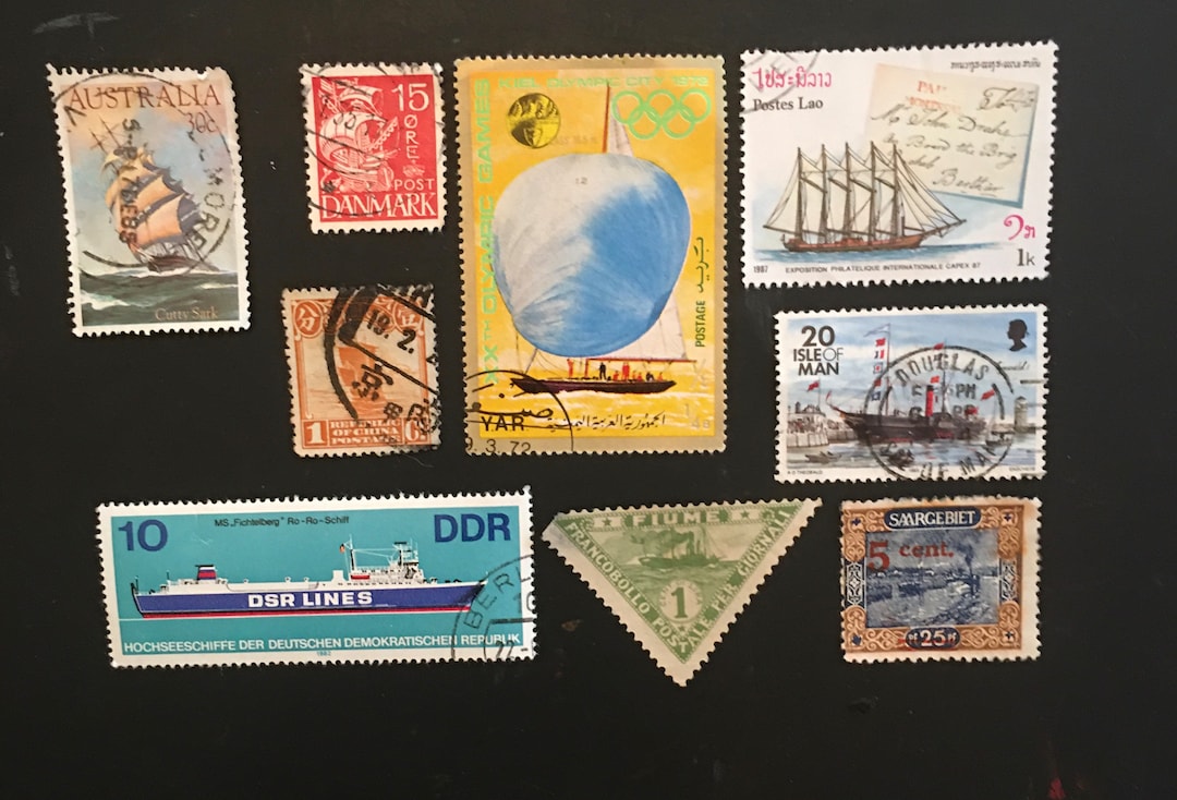 Transport Postage Stamps Ships Sailing Steam Boats Vintage Postage ...