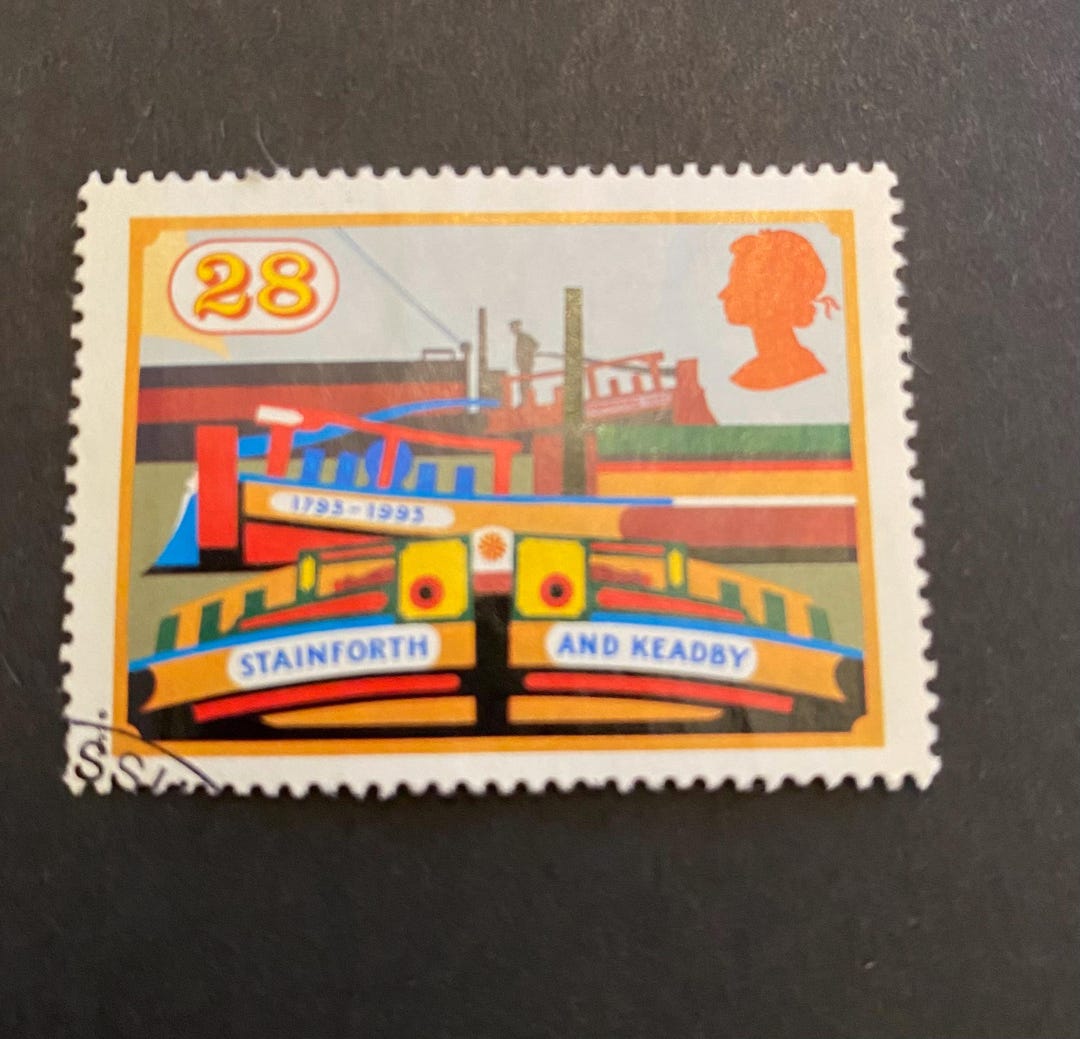 1993 Canal Boat Postage Stamp: Stainforth and Keadby Canal Art - Etsy