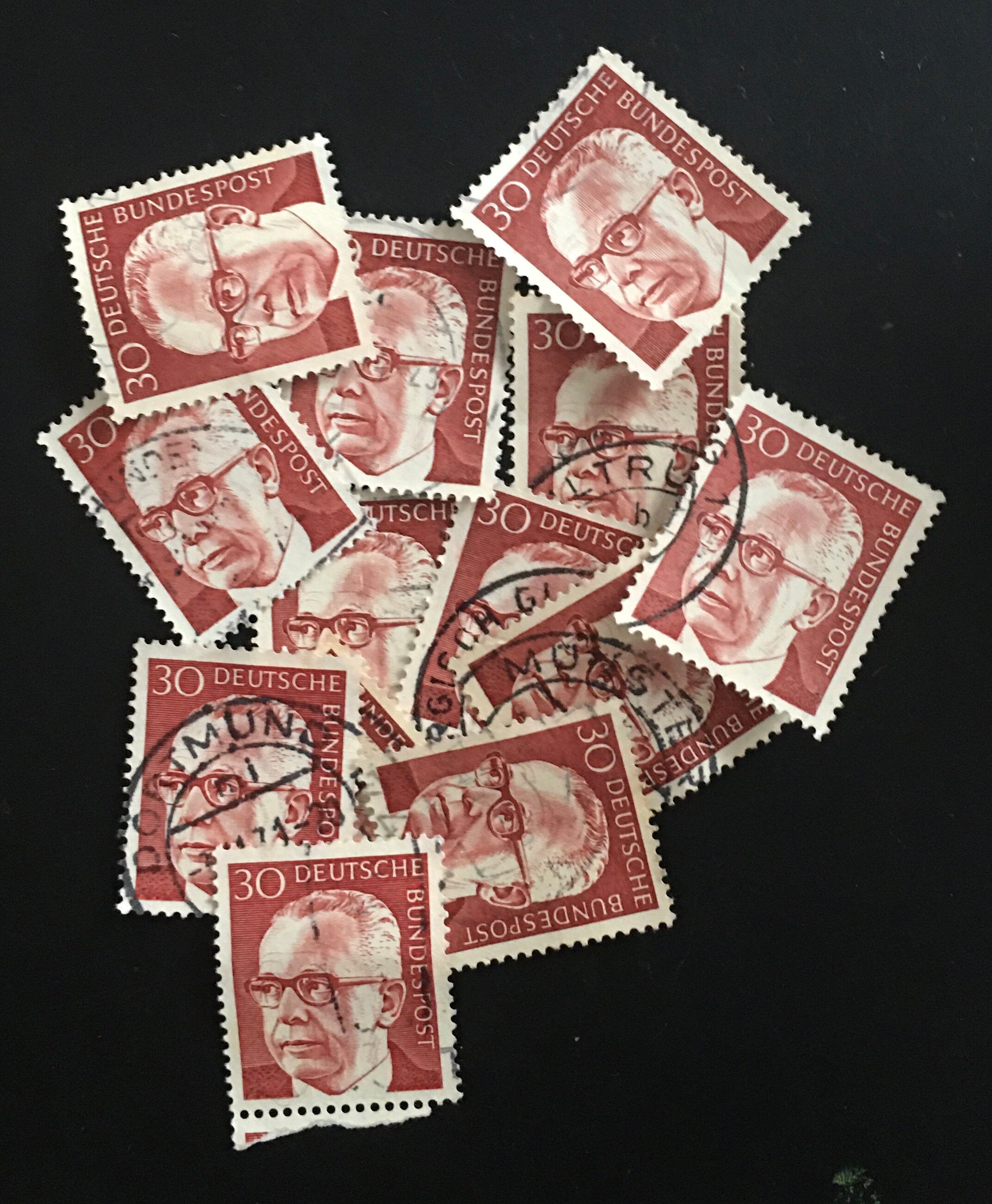 Shades of Brown Postage Stamp Bundle German President Postage Stamp ...