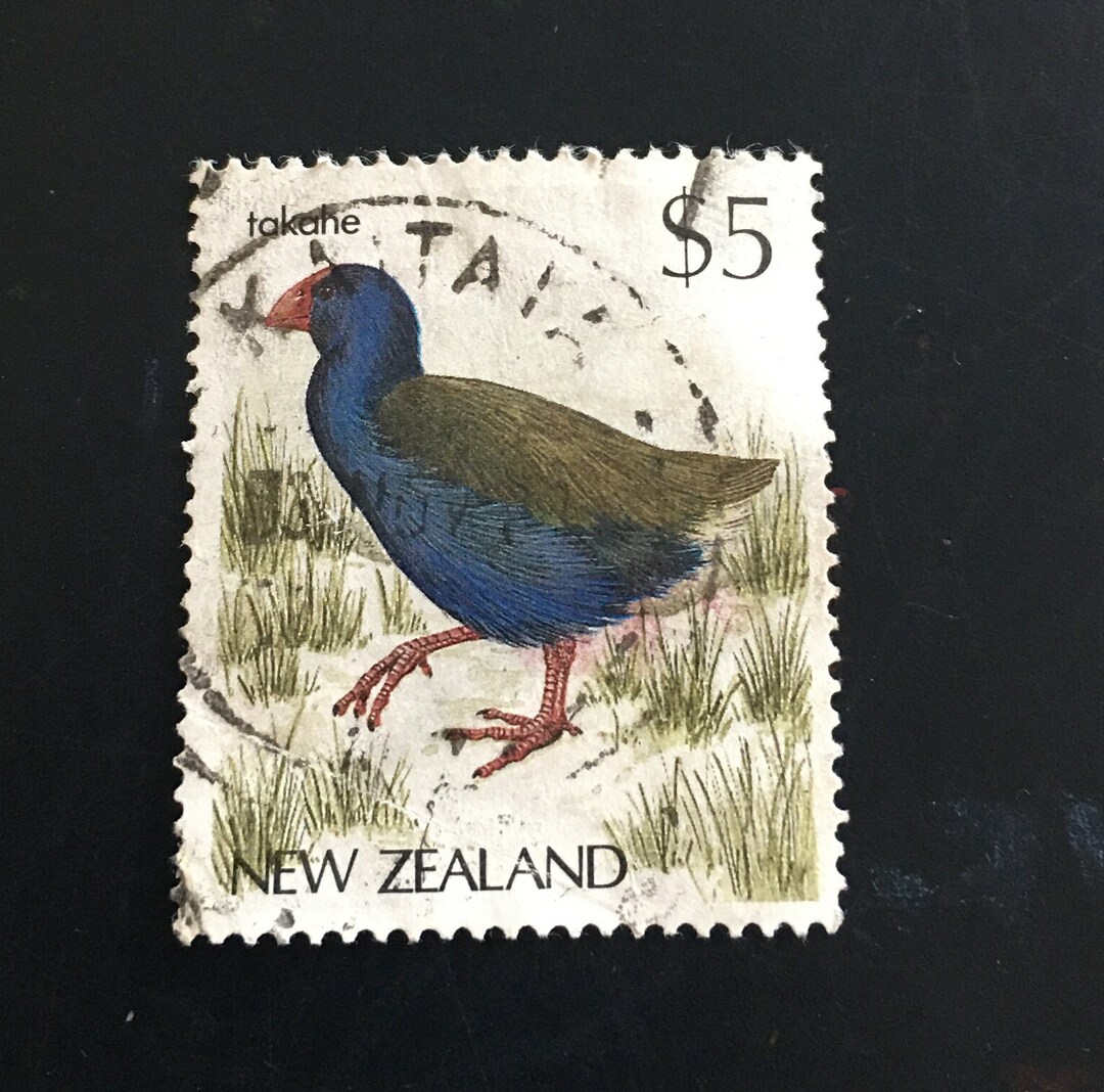 New Zealand Takahe Bird Vintage Postage Stamp 1988 Used off Paper Birds ...