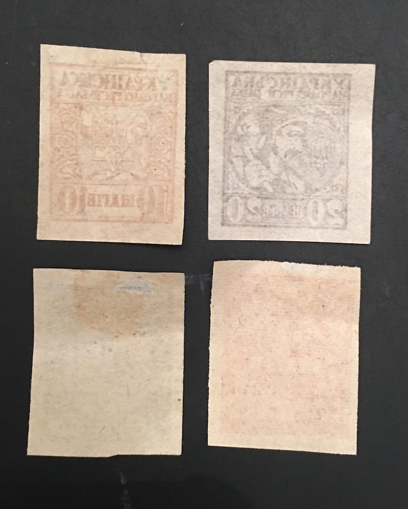 1918 Ukraine Vintage Postage Stamps Unused With Signs of Gum ...