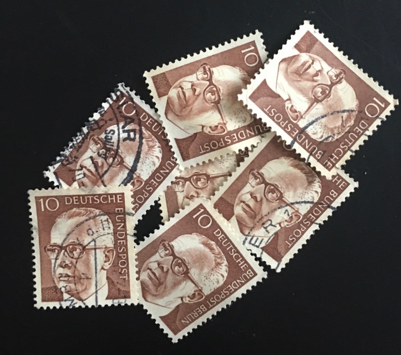 Shades of Brown Postage Stamp Bundle German President Postage Stamp ...