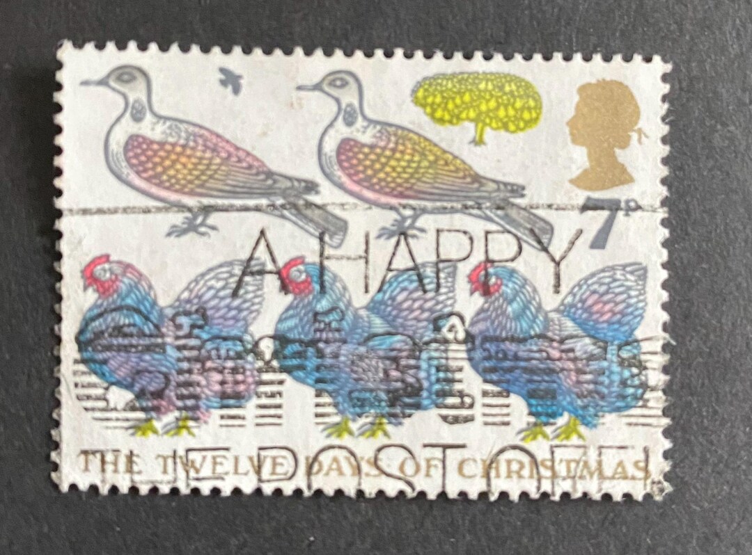 1977 Christmas Postage Stamp Letterbox Gift 12 Days of Christmas 2 ...