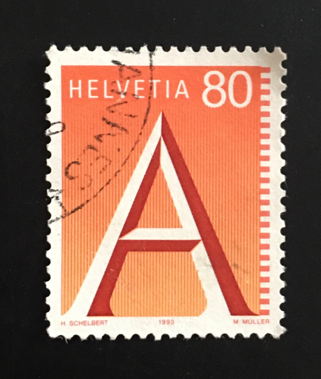 Switzerland 1993 Letter A Postage Stamp Vintage Swiss Postage Stamp ...