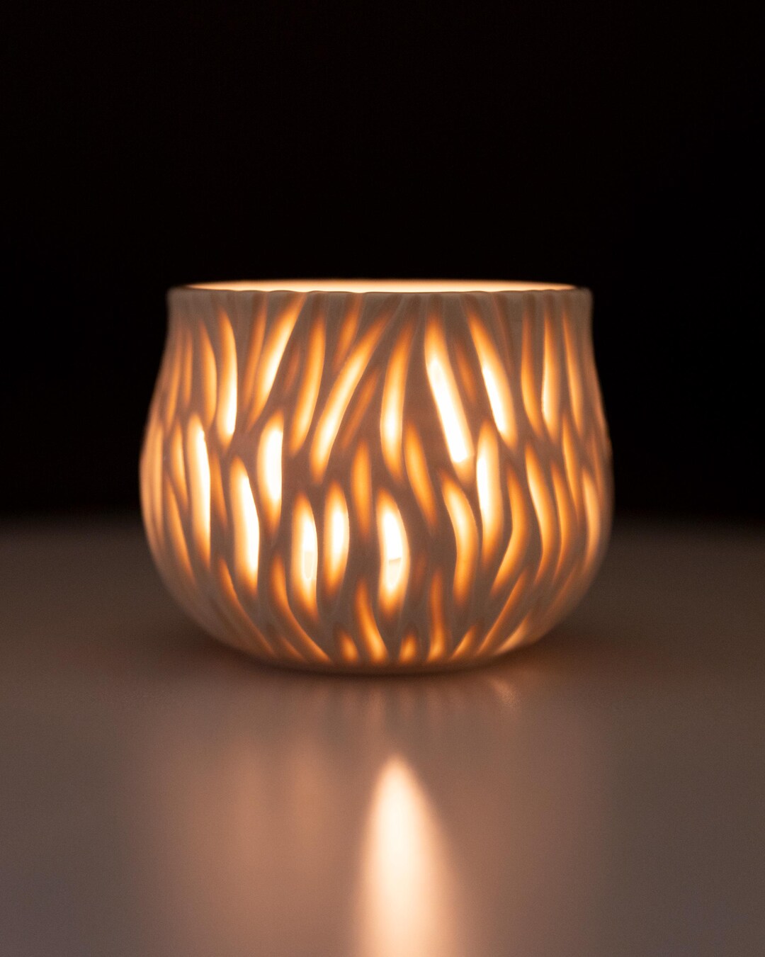 Hand-carved Porcelain Luminary – Warm, Ambient Candle Holder - 11 - Etsy