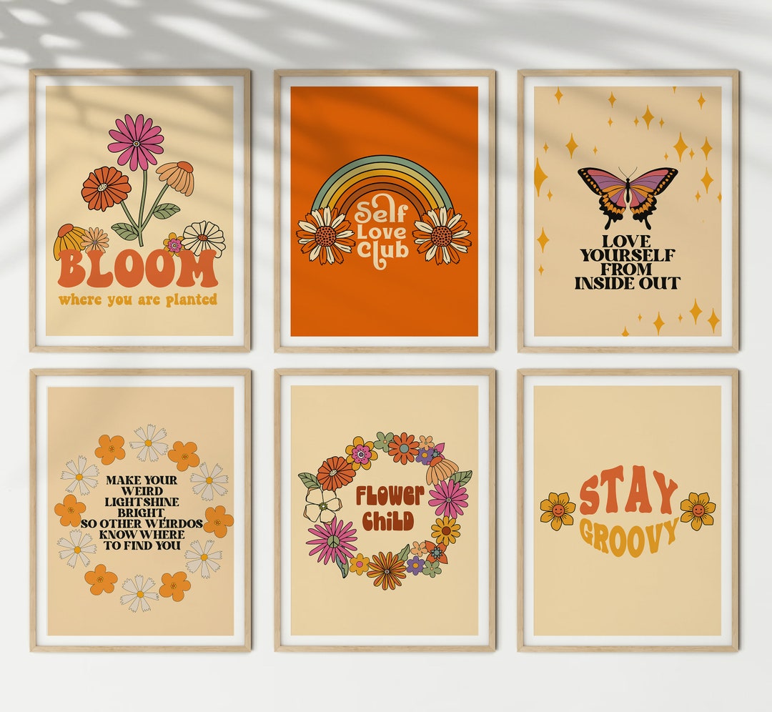Boho Art Prints, 70s Decor, 70s Wall Art, Retro Home Decor, 70's Decor ...