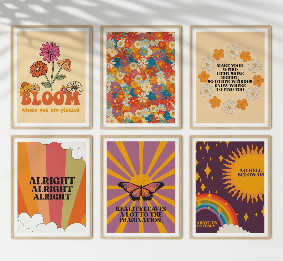 70s Decor, 70s Wall Art, Boho Art Prints, Retro Home Decor, 70's Decor ...