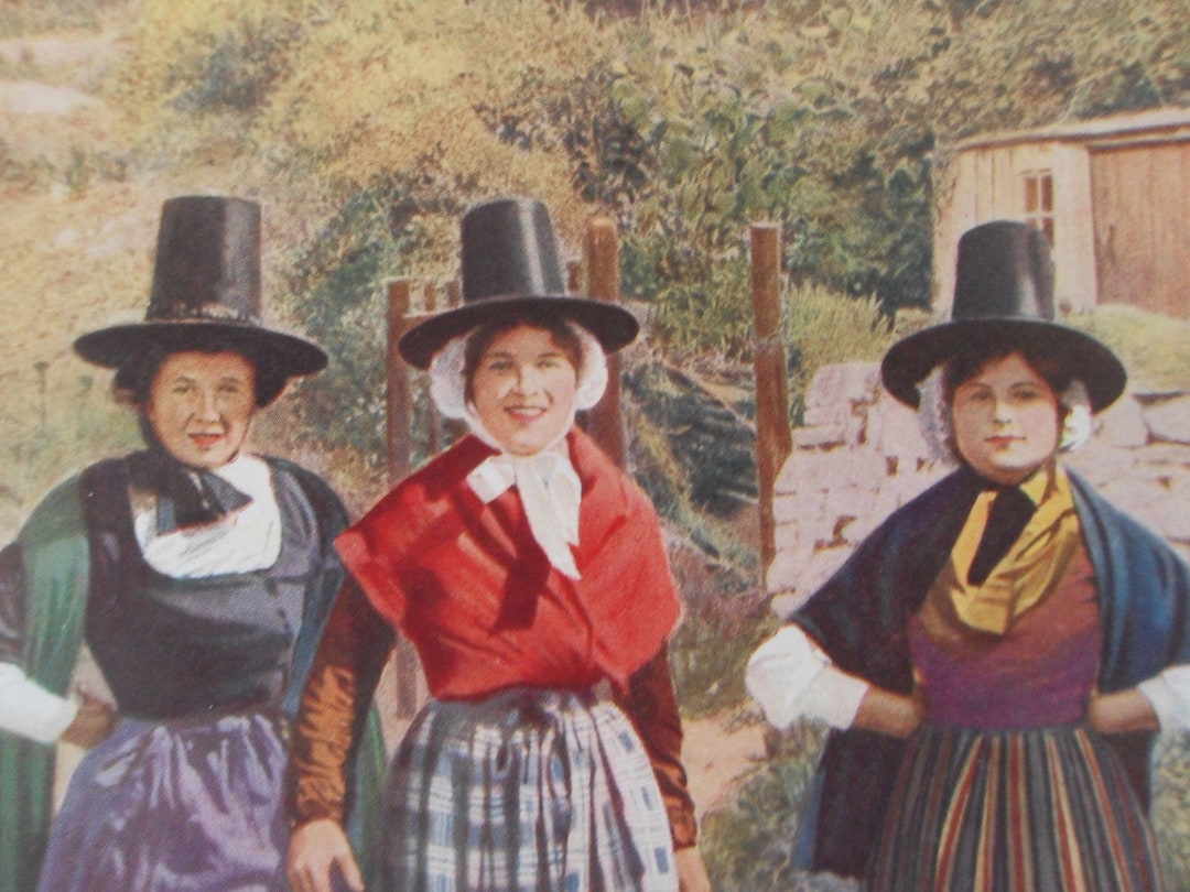 Vintage C1950s National Costume Wales Book Page Print - Welsh Women ...