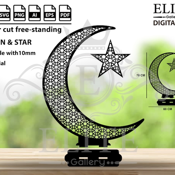 Islamic Moon and Star Laser - Etsy