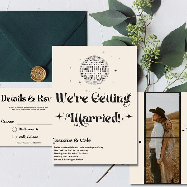 Retro Wedding Invitation - Etsy