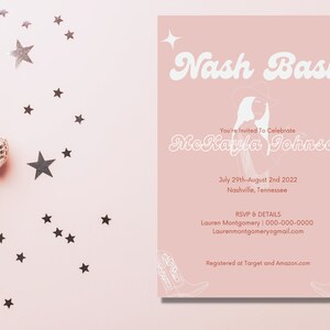 Nash Bash Bachelorette Party Invite DIY, Nashville Party Itinerary ...