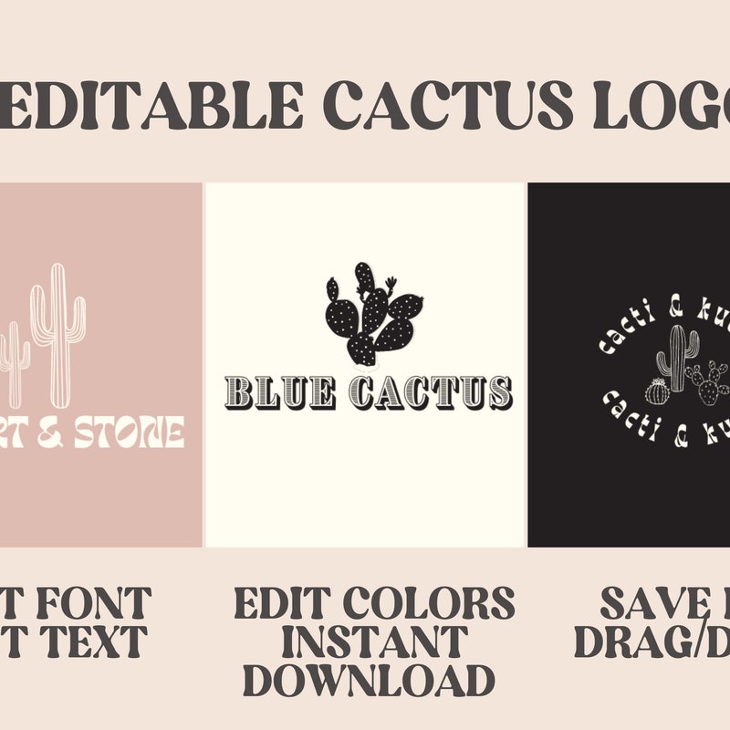 Premade Cactus Logo - Etsy