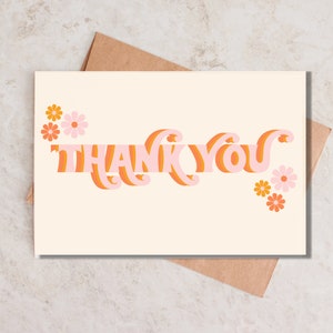 Retro Thank You Card Template Business Thank You Print - Etsy