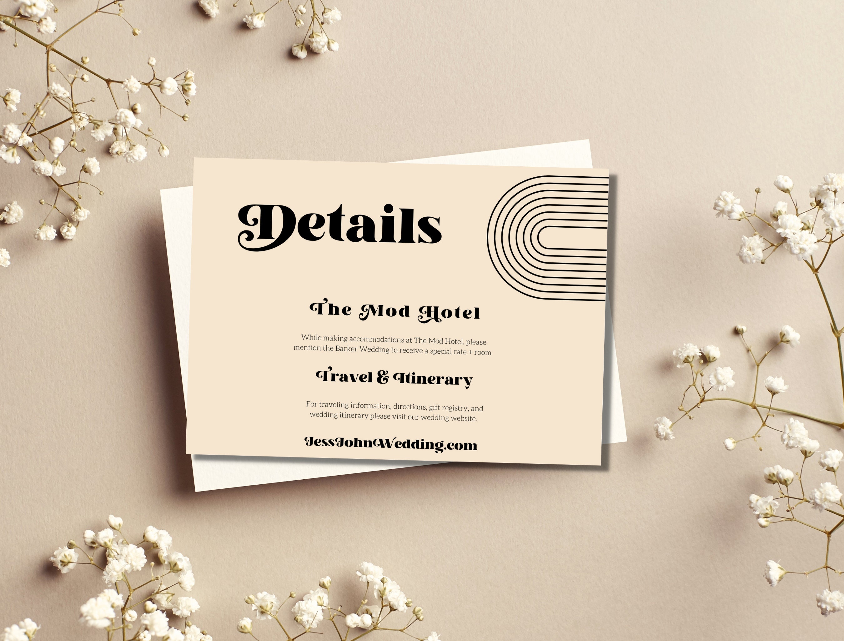 Retro Wedding Invitation Template Set, Typography Retro, Editable ...