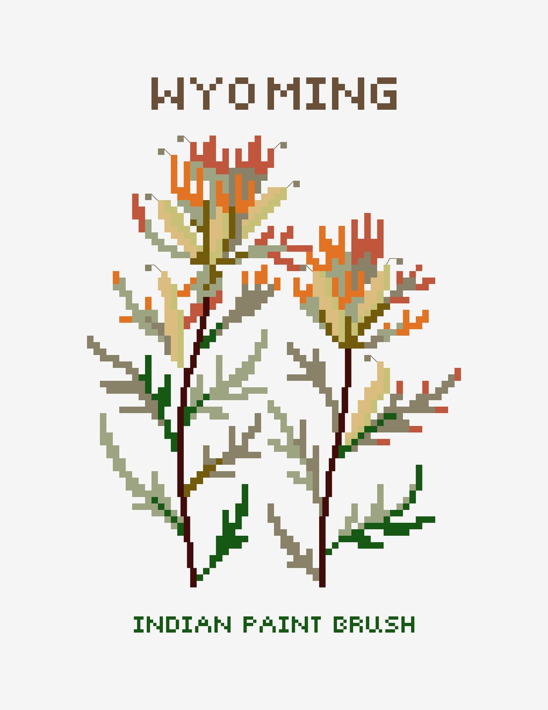 Wyoming - Indian Paint Brush - State Flower Print - Digital Print ...