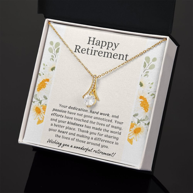 Happy Retirement Necklace Gift for Her, Retirement Gifts for Women ...