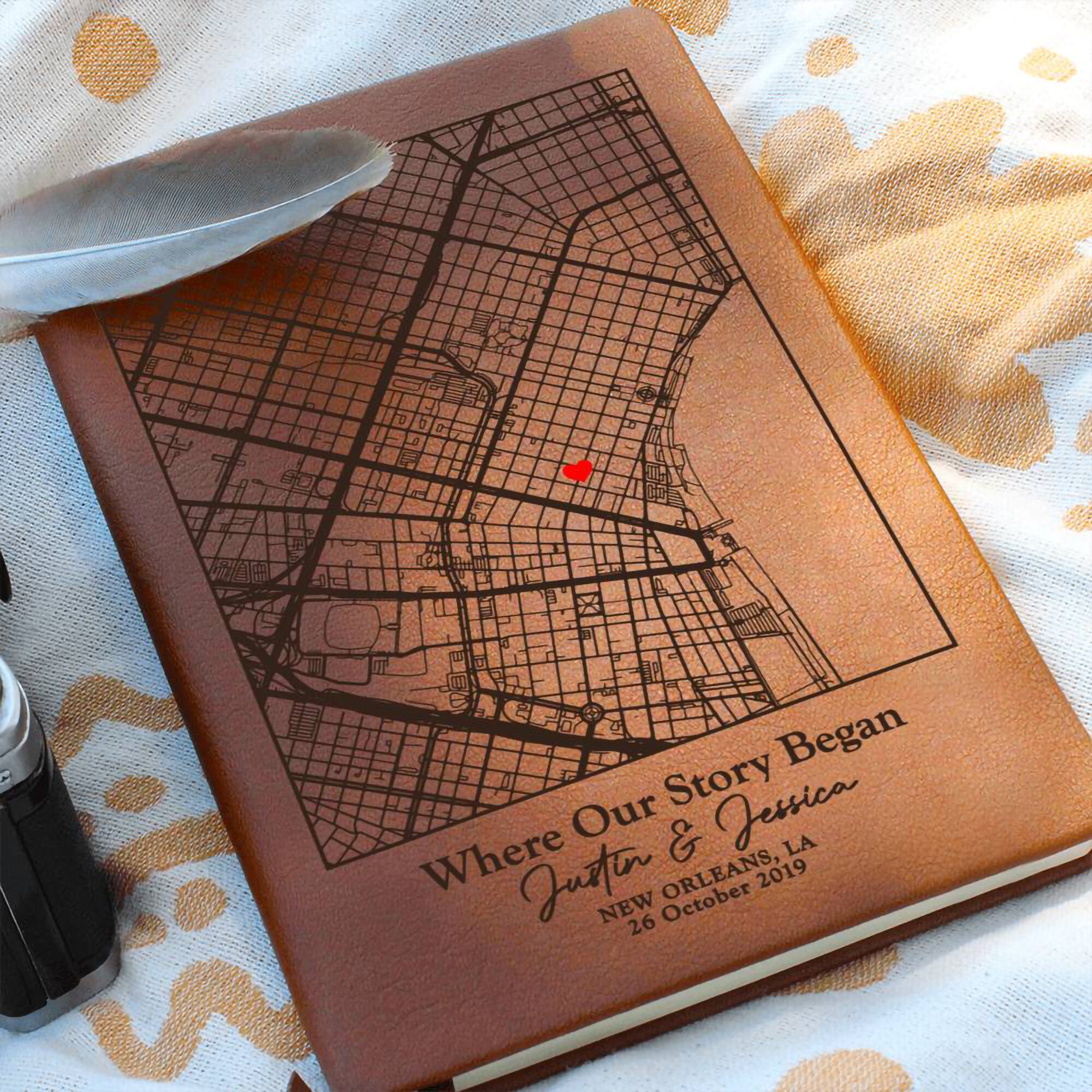Where We Met Map, Where It All Began Map, Anniversary Journal, First ...