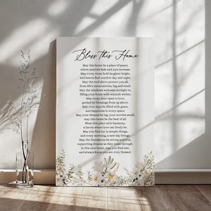 House Blessing Prayer Wall Canvas, House Blessing Gift, Housewarming ...