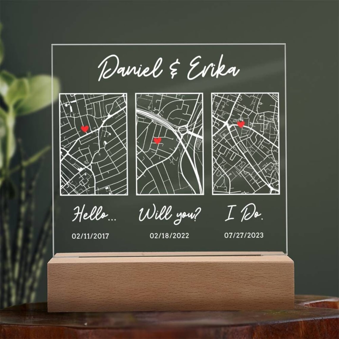 Where We Met Map Engaged Married Map Personalized Anniversary - Etsy