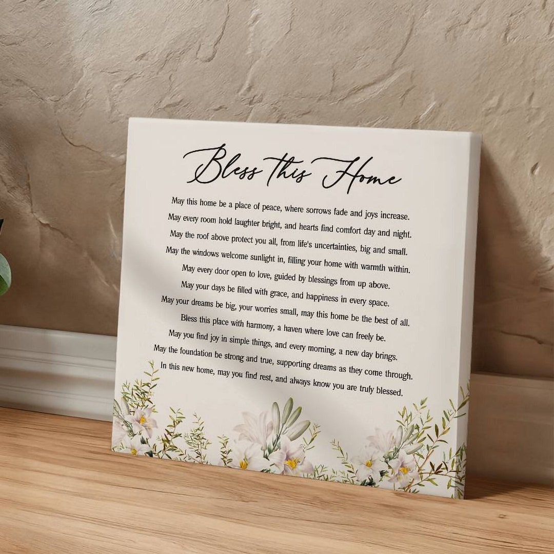 House Blessing Prayer Wall Canvas, House Blessing Gift, Housewarming ...