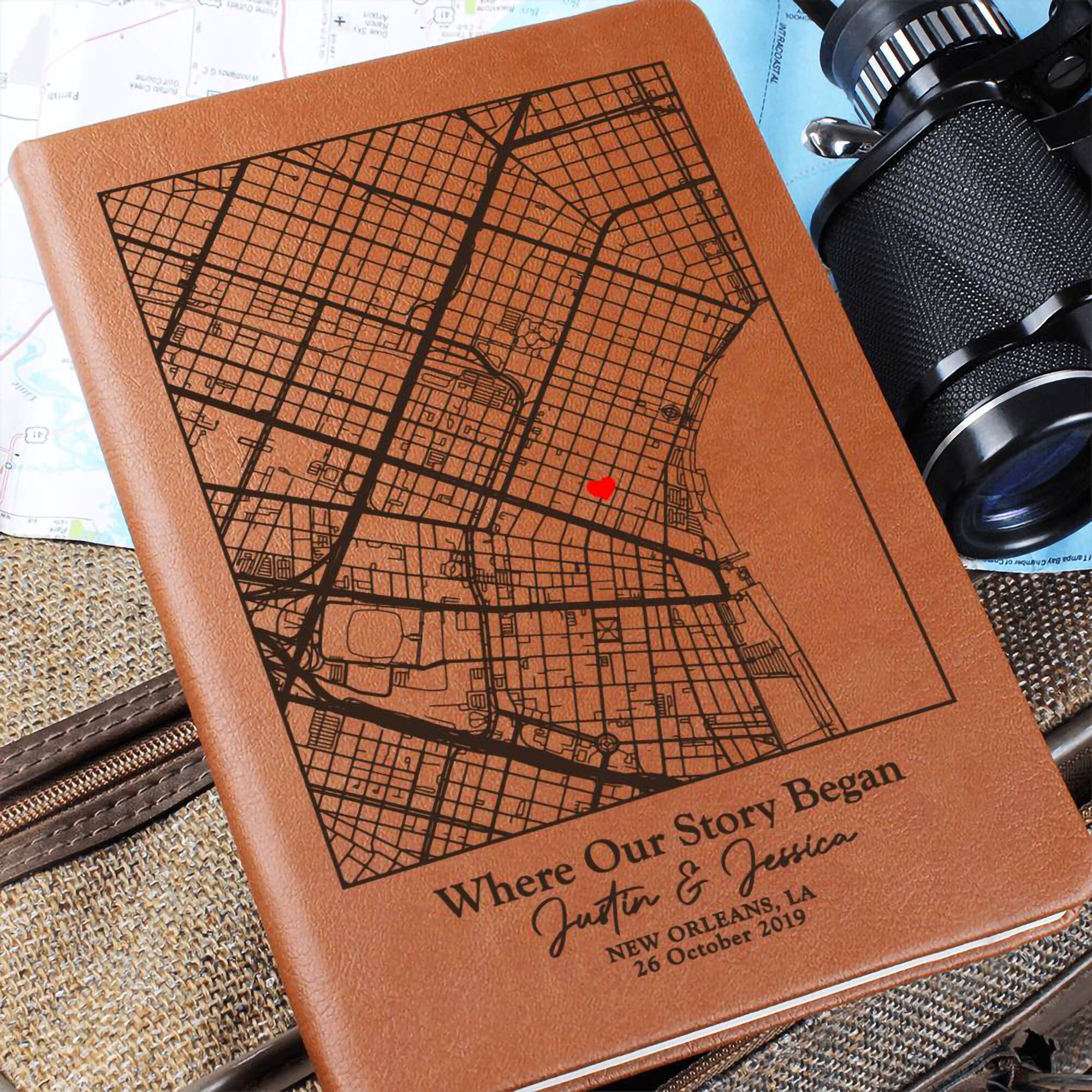 Where We Met Map, Where It All Began Map, Anniversary Journal, First ...