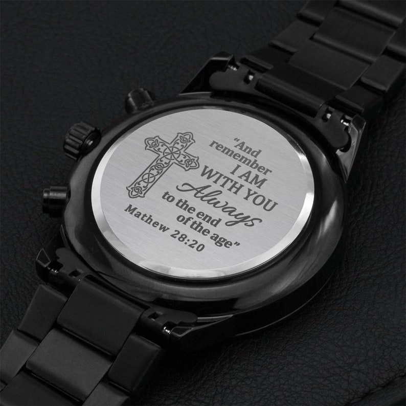 Christian Gifts for Men Engraved Watch for Men Engraved Bible Verse ...