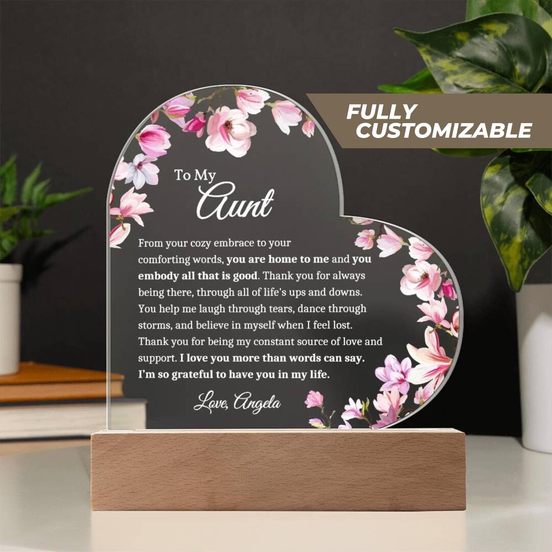 Gift for Aunt, Aunt Birthday Gift, to My Aunt Gift, Gift for Aunt From ...