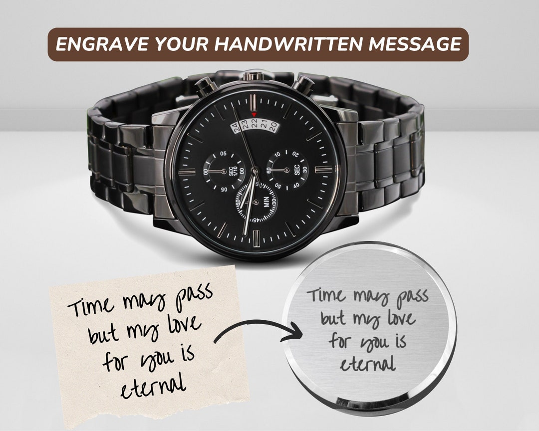 Handwritten Message, Engraved Watch, Engraved Watch for Men ...