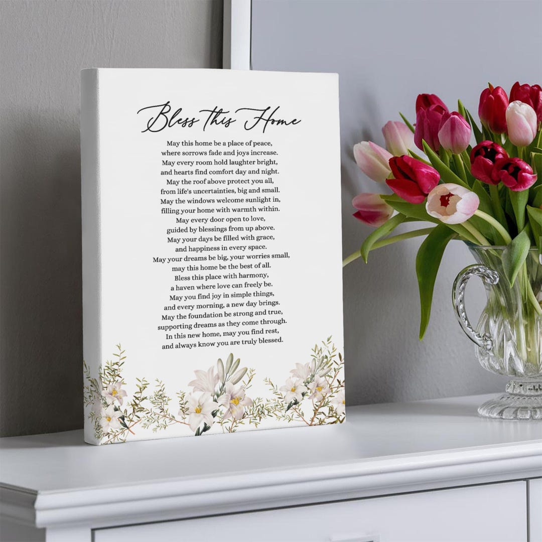 House Blessing Prayer Wall Canvas, House Blessing Gift, Housewarming ...