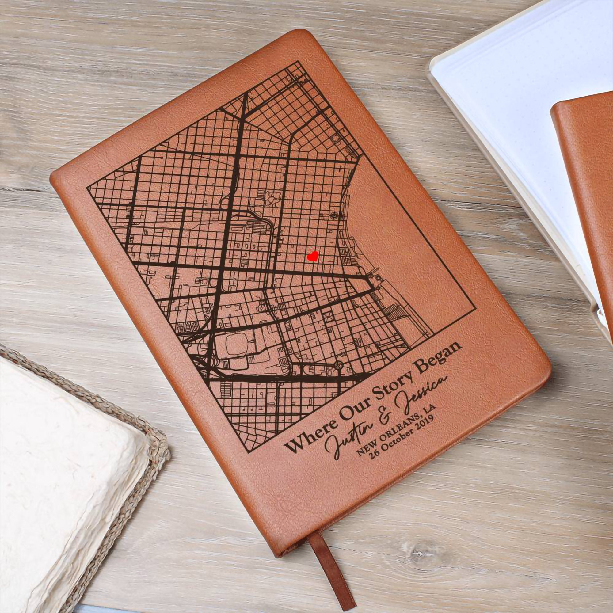 Where We Met Map, Where It All Began Map, Anniversary Journal, First ...