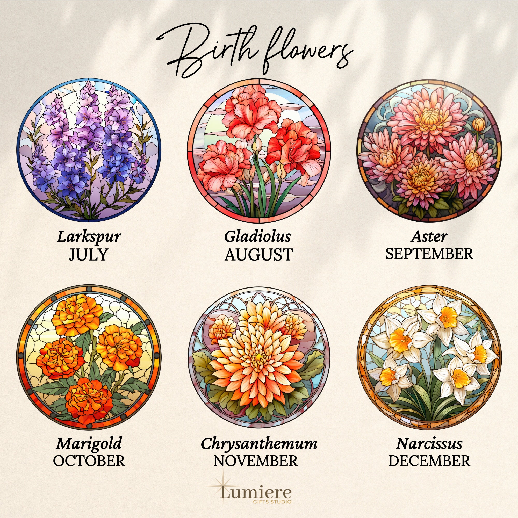 Birth Flower Gift for Her Birthflower Gift Birth Flower Plaque Birth ...