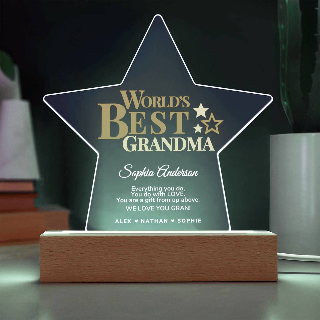 Grandma Gift, Personalized Acrylic Plaque for Grandmother, New Grandma ...