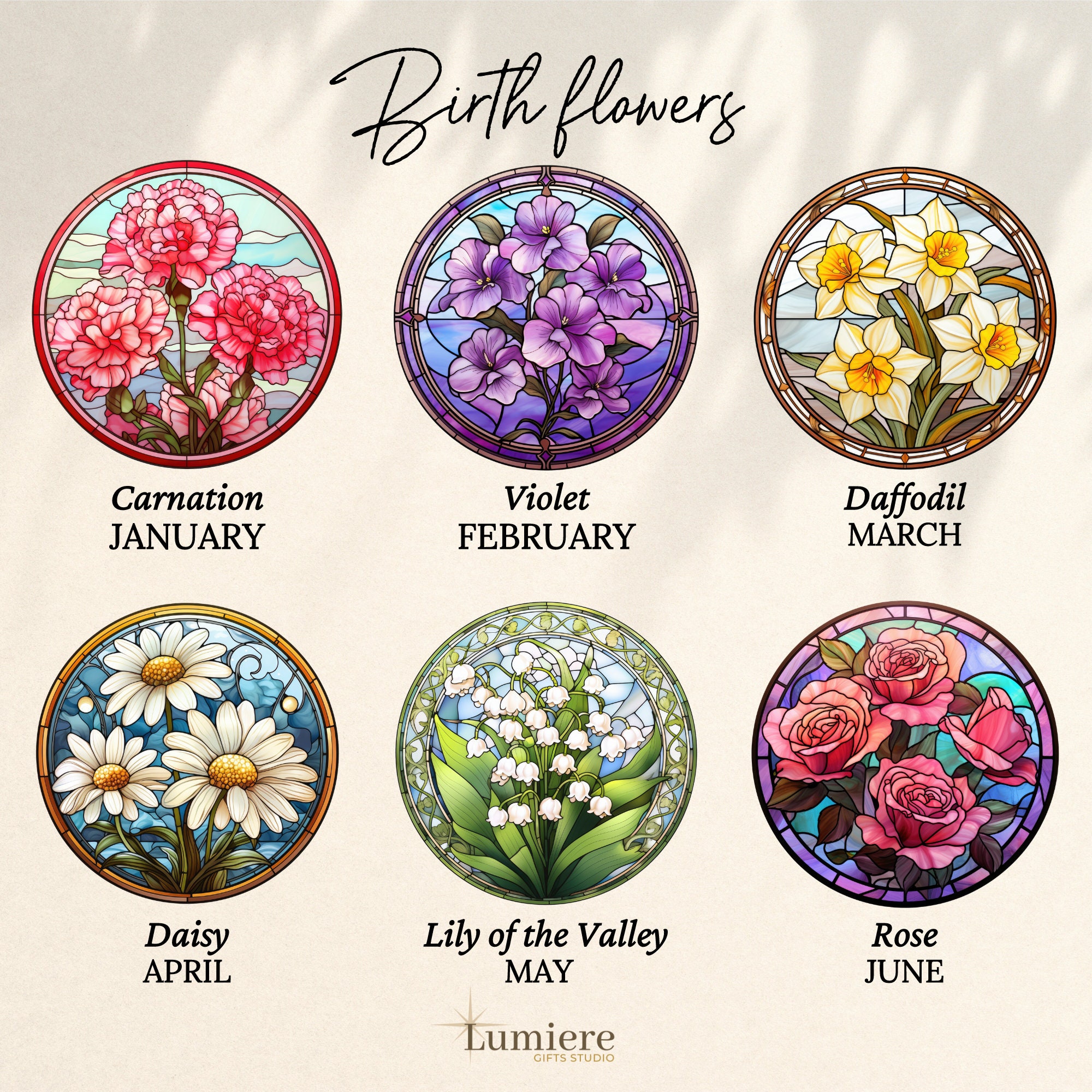 Birth Flower Gift for Her Birthflower Gift Birth Flower Plaque Birth ...