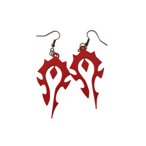 3D Printed World of Warcraft Horde Symbol Earrings - Etsy
