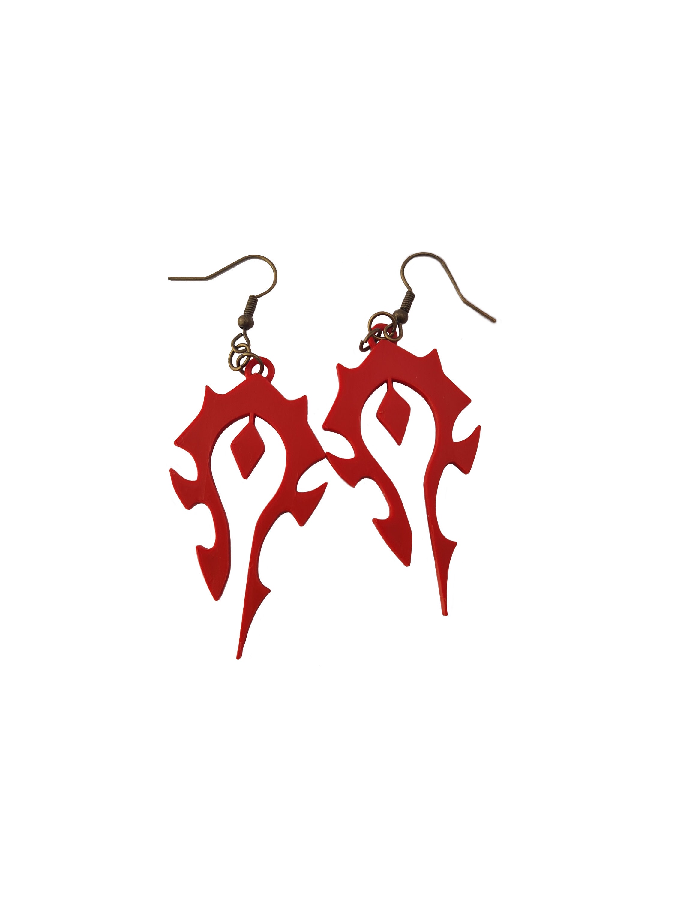 3D Printed World of Warcraft Horde Symbol Earrings - Etsy