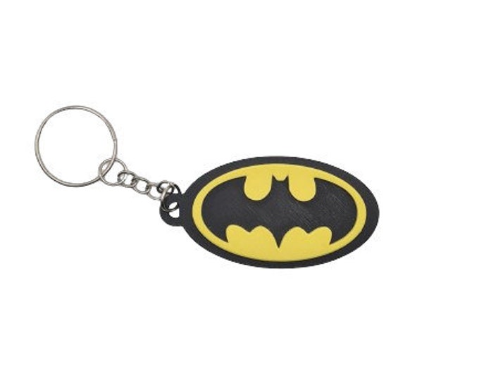 3D Printed Classic Batman Logo Keychain - Etsy