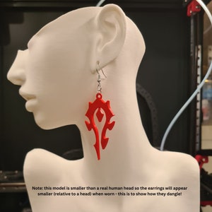 3D Printed World of Warcraft Horde Symbol Earrings - Etsy