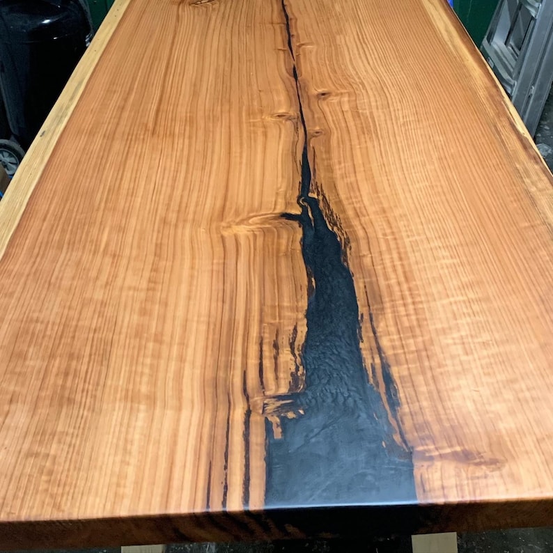 English Elm Live Edge Wood Dining Table - Etsy
