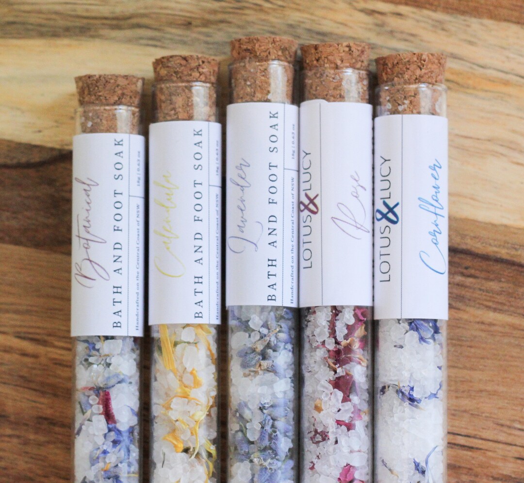 Bath Salt Test Tube Shots All Natural Botanical Bath Soak Unscented ...